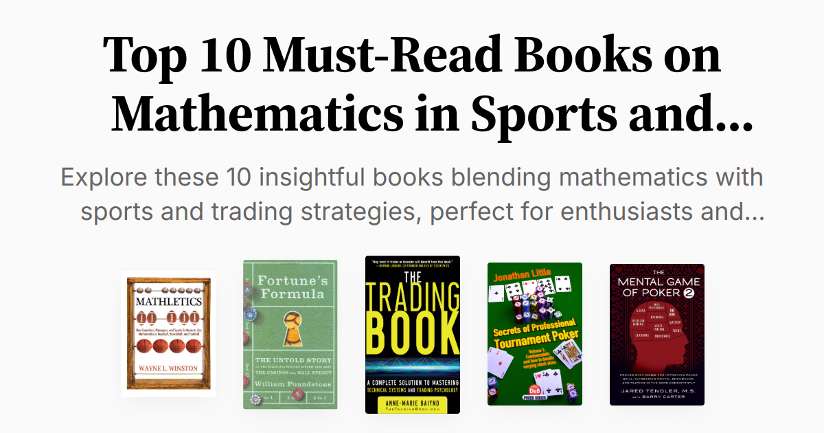 Top 10 Must-Read Books on Mathematics in Sports and Trading | Summary ...