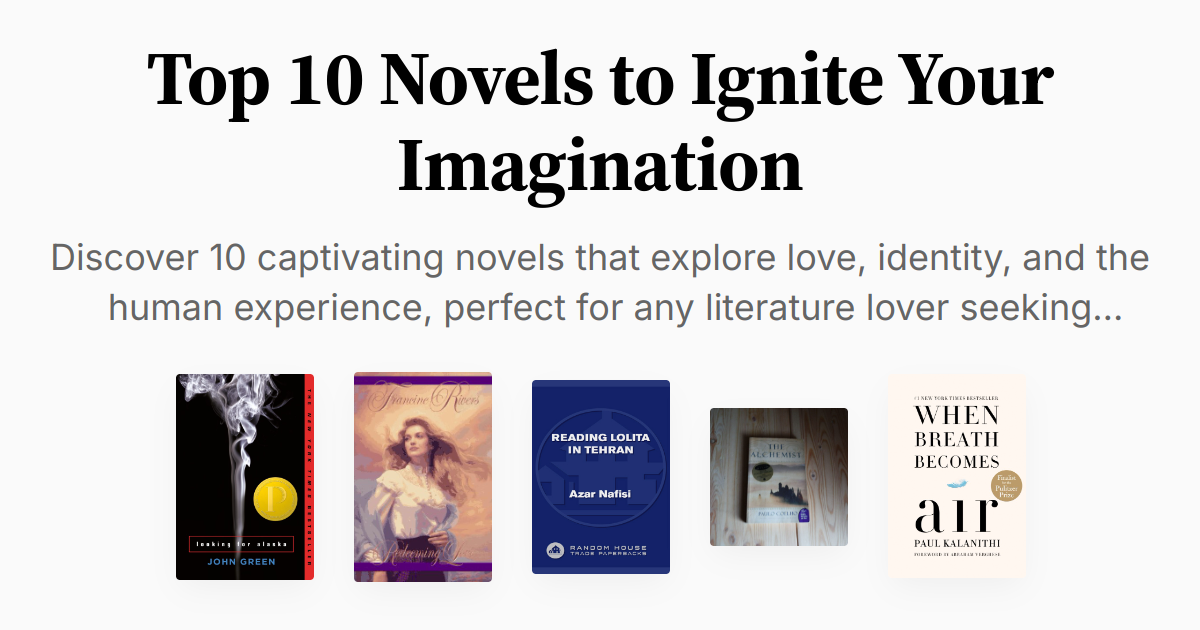 Top 10 Novels to Ignite Your Imagination | Summary & Audio