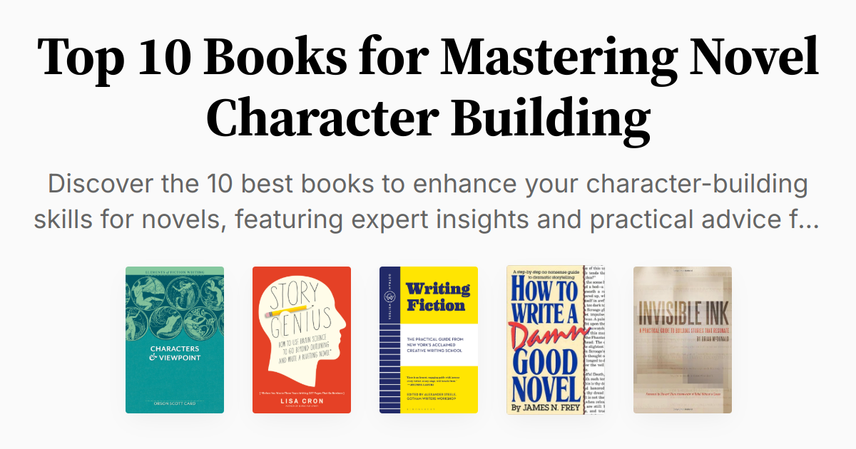 Top 10 Books for Mastering Novel Character Building | Summary & Audio