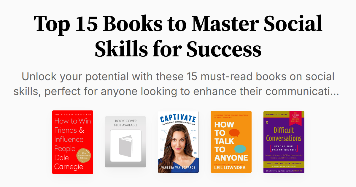 Top 15 Books to Master Social Skills for Success | Summary & Audio