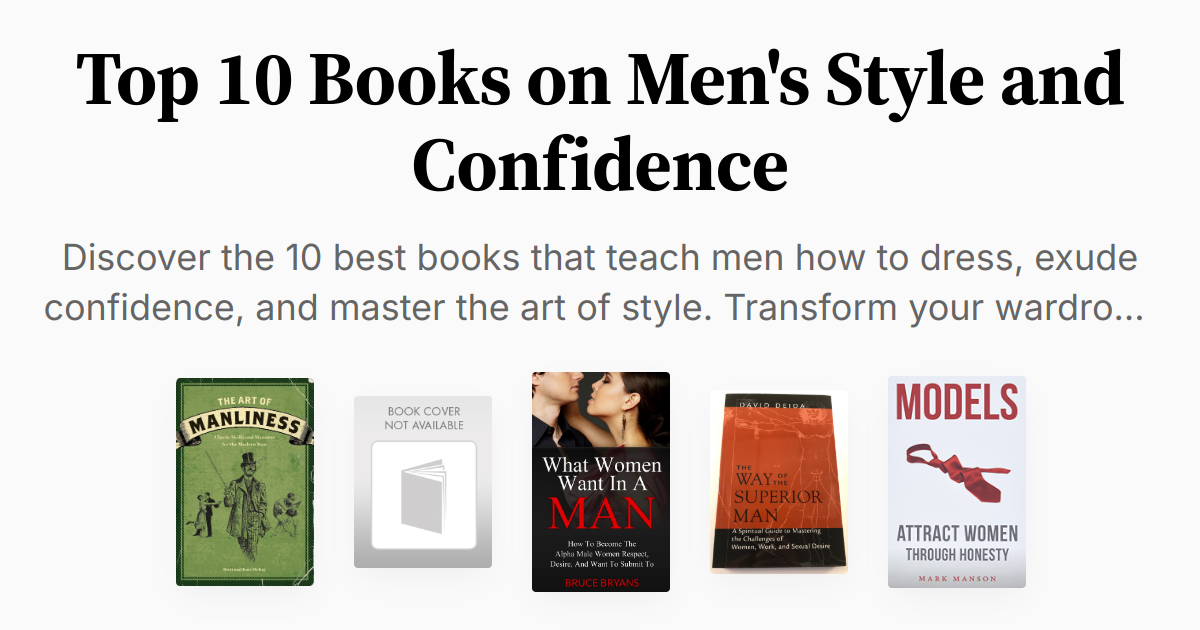 Top 10 Books on Men's Style and Confidence | Summary & Audio