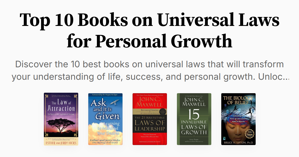 Top 10 Books on Universal Laws for Personal Growth | Summary & Audio