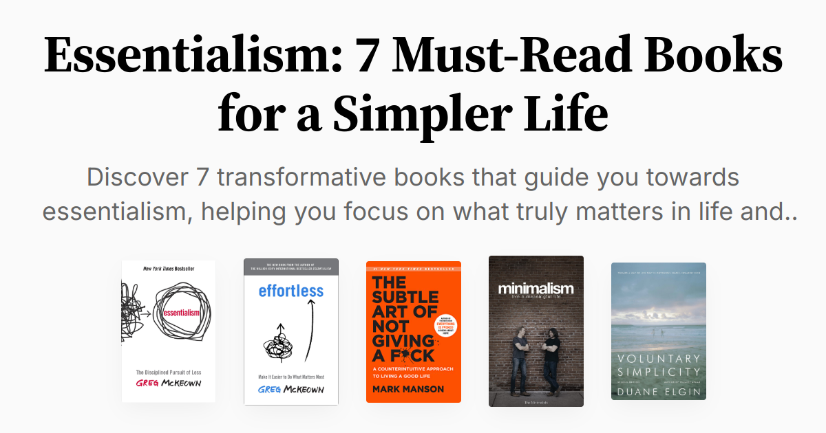Essentialism: 7 Must-Read Books for a Simpler Life | Summary & Audio