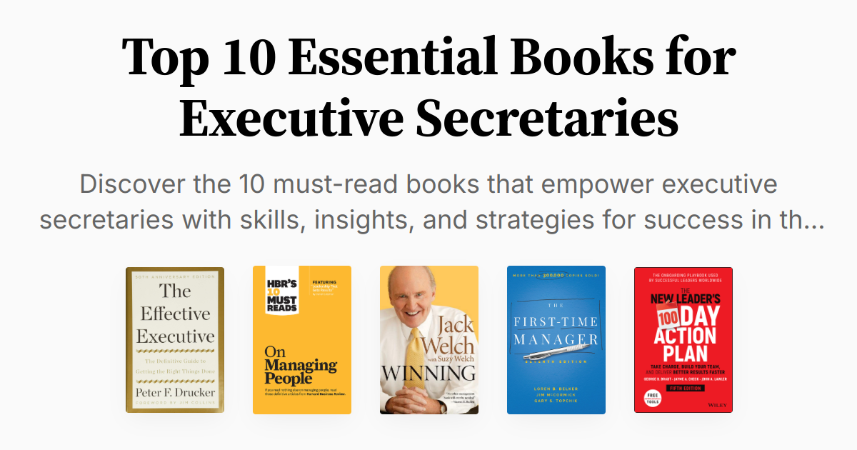 Top 10 Essential Books for Executive Secretaries | Summary & Audio
