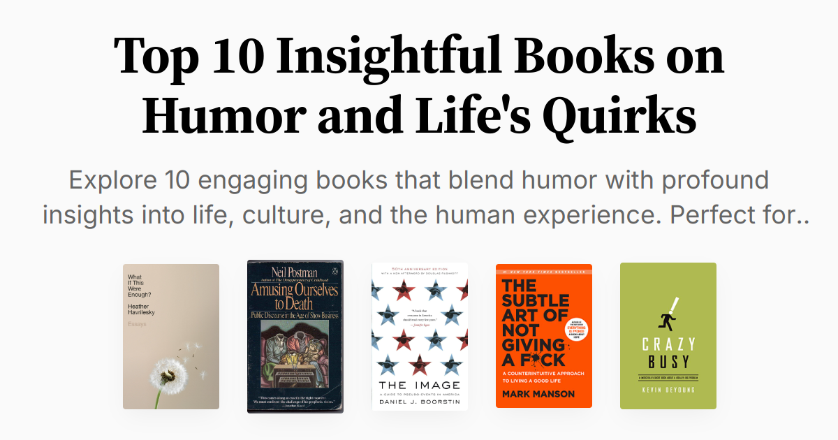 Top 10 Insightful Books on Humor and Life's Quirks | Summary & Audio