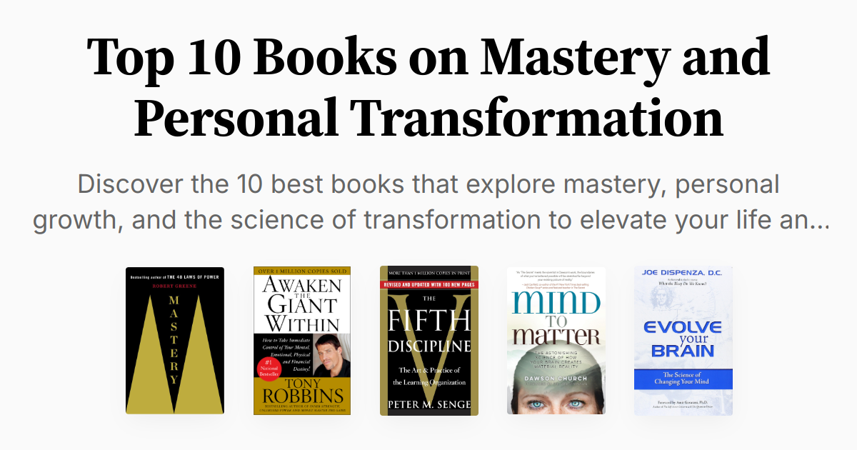 Top 10 Books on Mastery and Personal Transformation | Summary & Audio