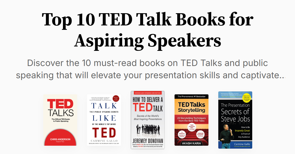Top 10 TED Talk Books for Aspiring Speakers | Summary & Audio