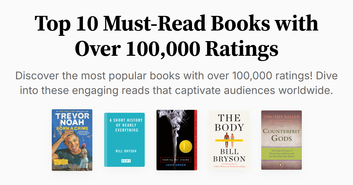 Top 10 Must-Read Books with Over 100,000 Ratings | Summary & Audio