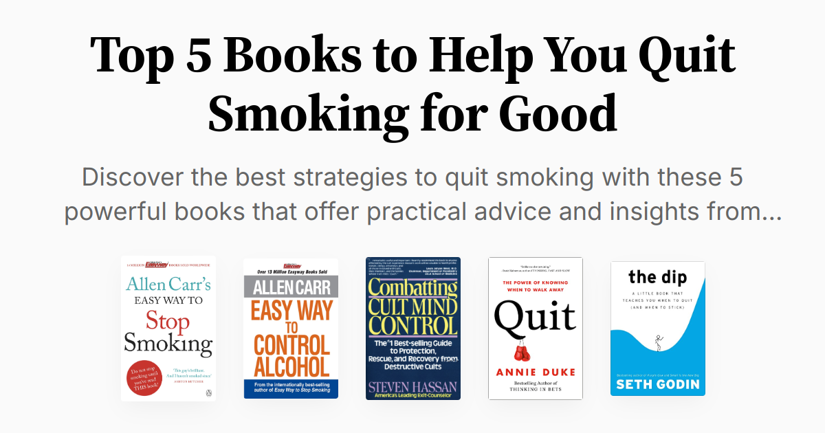 Top 5 Books to Help You Quit Smoking for Good | Summary & Audio