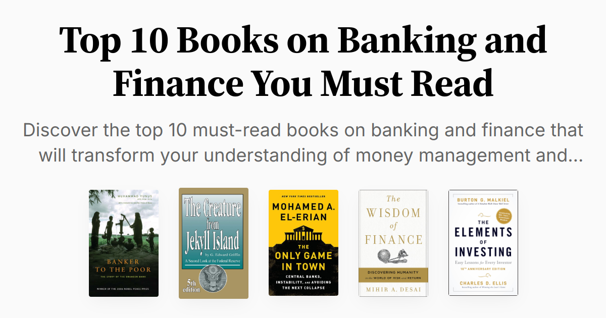 Top 10 Books on Banking and Finance You Must Read | Summary & Audio