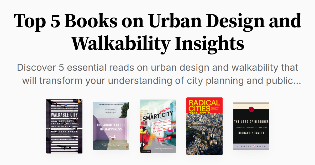 Top 5 Books on Urban Design and Walkability Insights | Summaries & Audio
