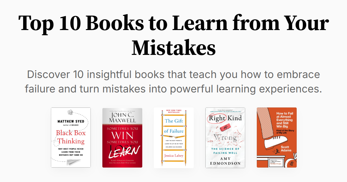 Top 10 Books to Learn from Your Mistakes | Summary & Audio