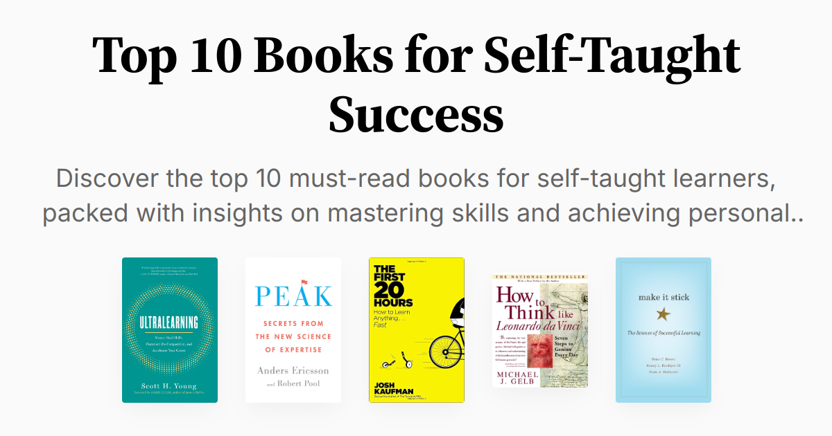 Top 10 Books for Self-Taught Success | Summary & Audio