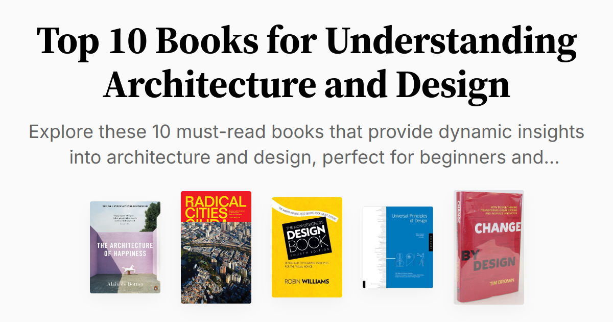 Top 10 Books for Understanding Architecture and Design | Summary & Audio