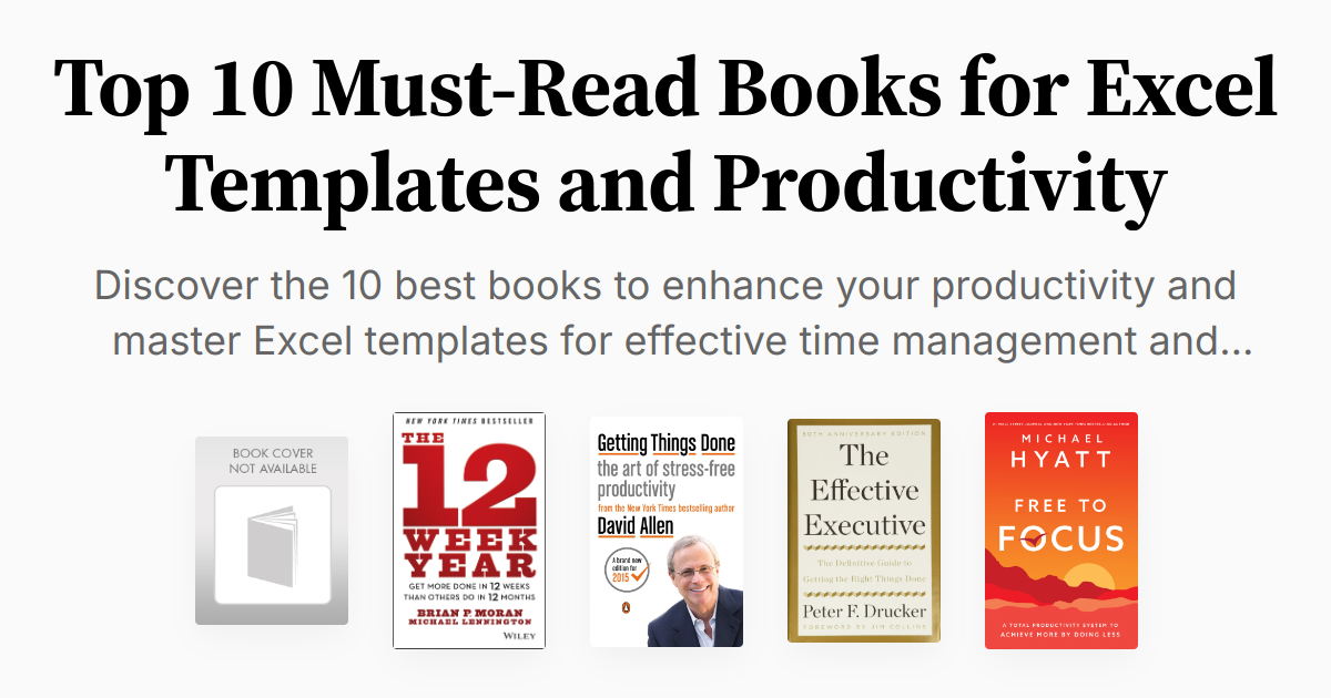 Top 10 Must-Read Books for Excel Templates and Productivity | Summary ...