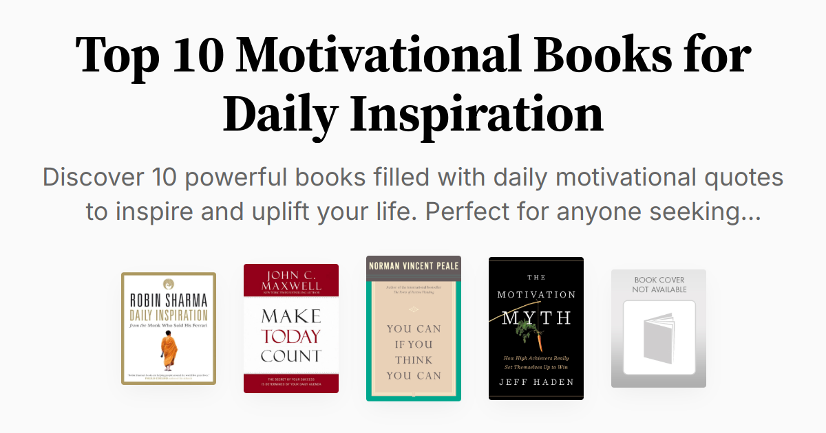 Top 10 Motivational Books for Daily Inspiration | Summary & Audio