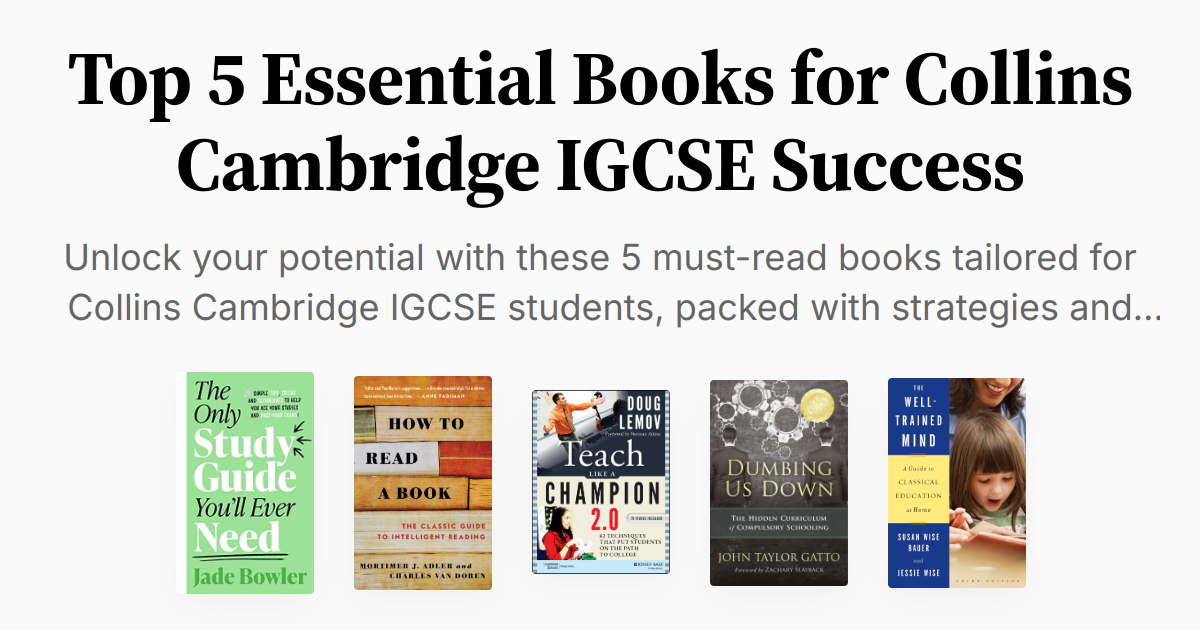Top 5 Essential Books for Collins Cambridge IGCSE Success | Summary & Audio
