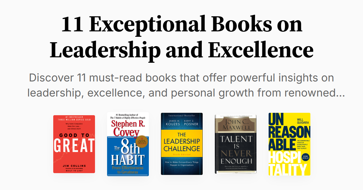 11 Exceptional Books on Leadership and Excellence | Summary & Audio