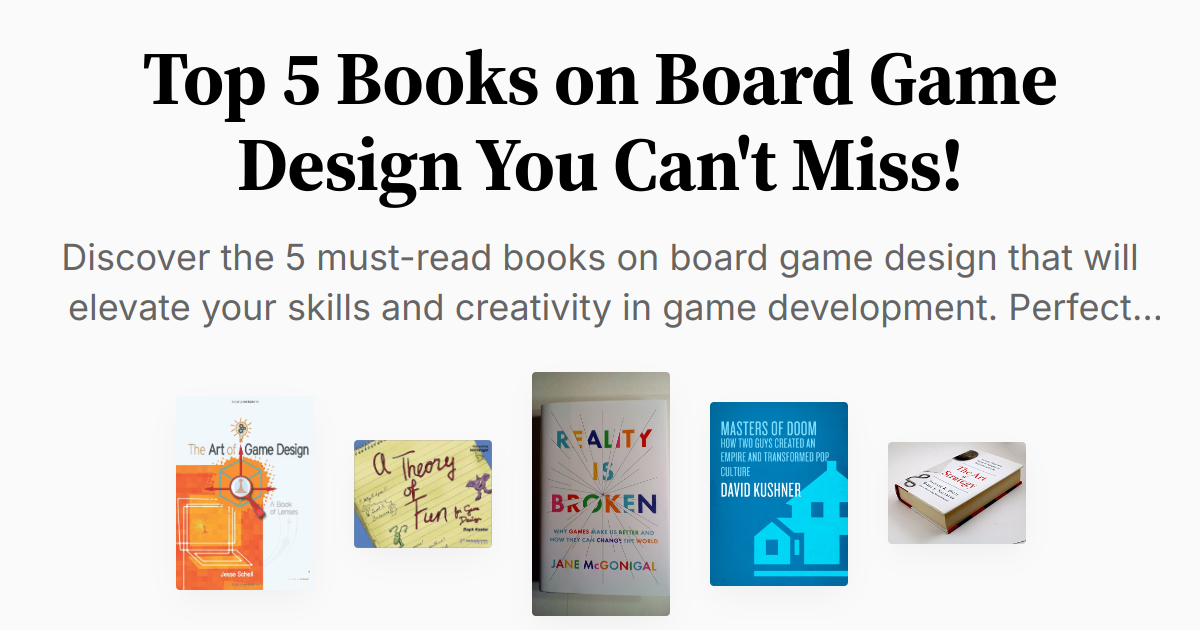 Top 5 Books on Board Game Design You Can't Miss! | Summary & Audio