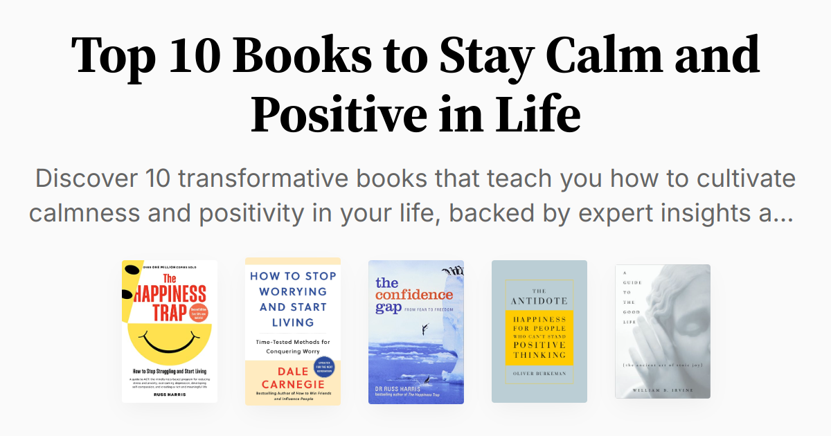 Top 10 Books to Stay Calm and Positive in Life | Summary & Audio
