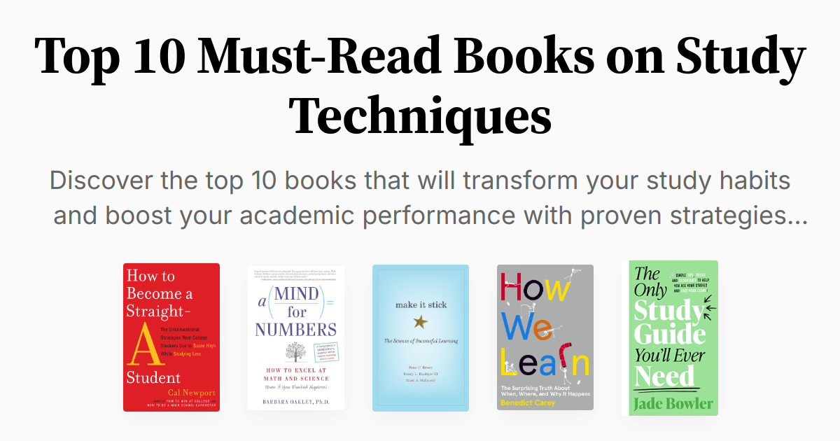 Top 10 Must-Read Books on Study Techniques | Summary & Audio