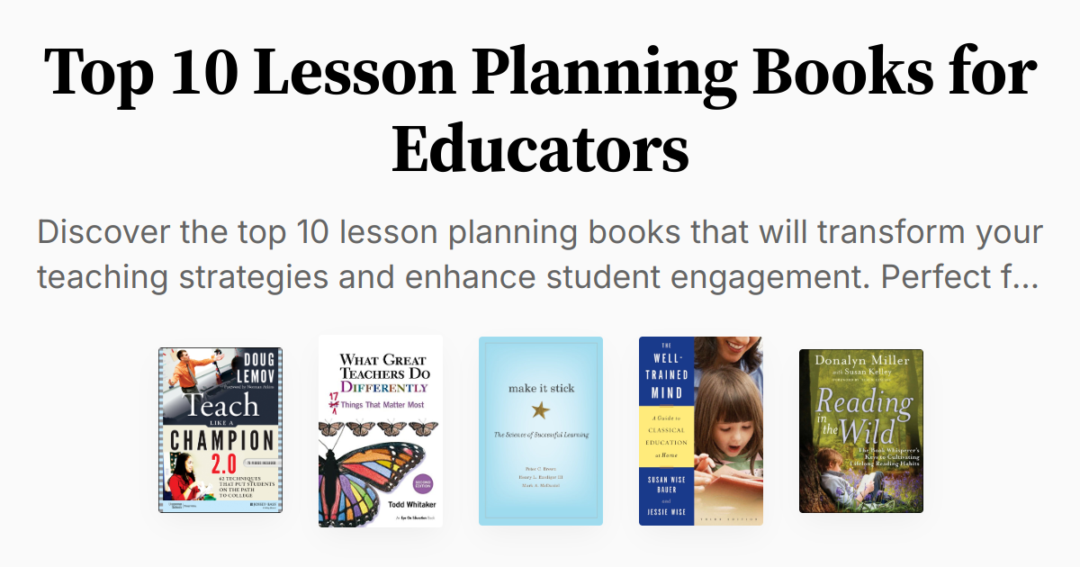 Top 10 Lesson Planning Books for Educators | Summary & Audio