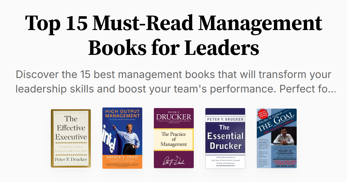 Top 15 Must-Read Management Books for Leaders | Summary & Audio