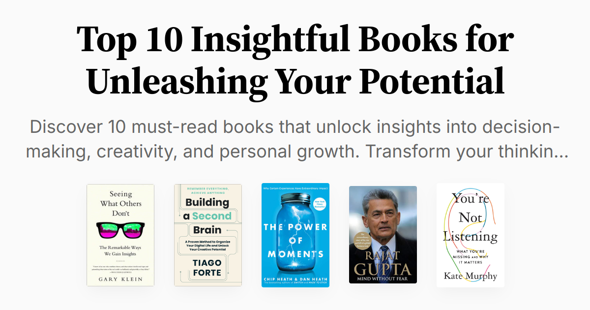 Top 10 Insightful Books for Unleashing Your Potential | Summary & Audio