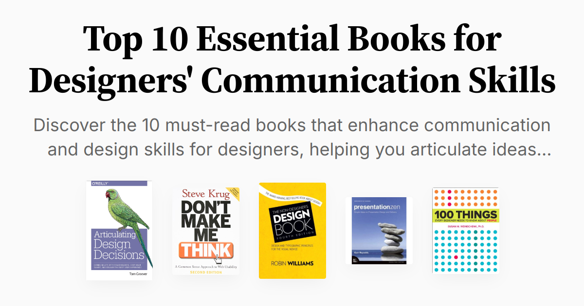 Top 10 Essential Books for Designers' Communication Skills | Summaries ...