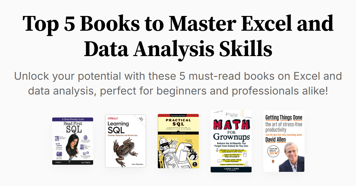 Top 5 Books to Master Excel and Data Analysis Skills | Summary & Audio