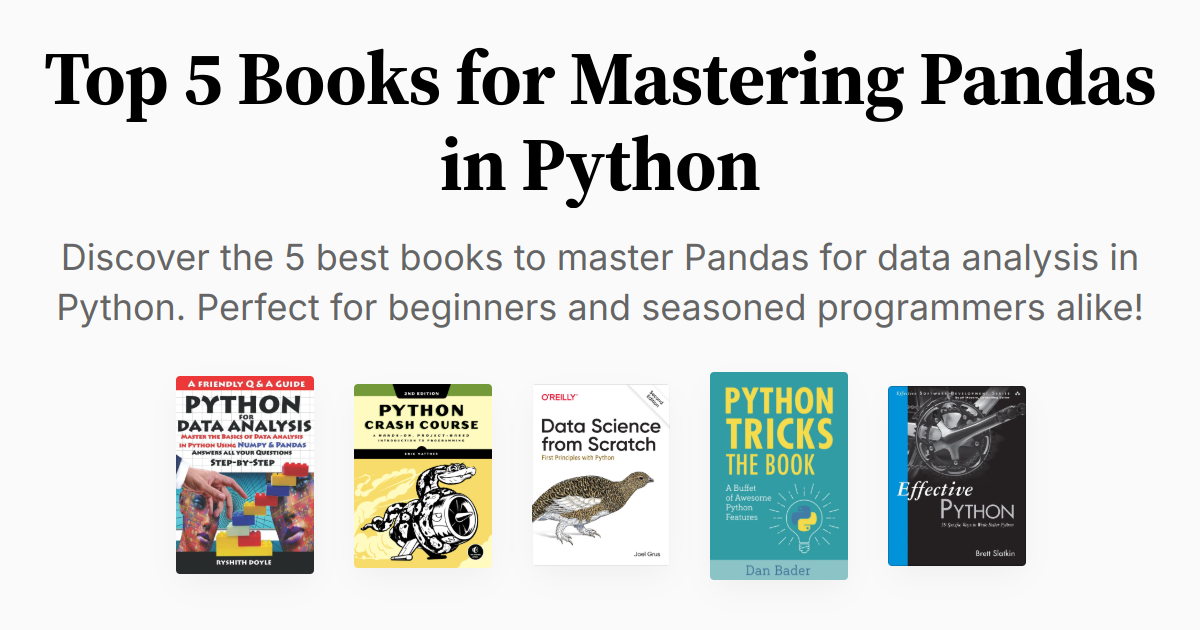 Top 5 Books for Mastering Pandas in Python | Summary & Audio