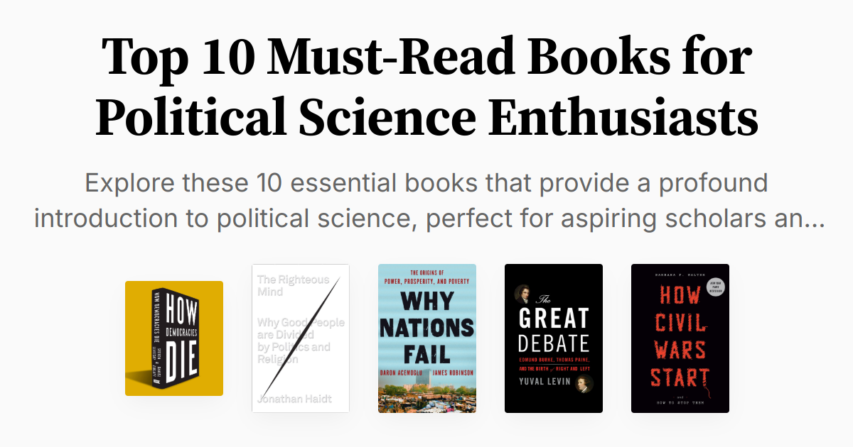 Top 10 Must-Read Books for Political Science Enthusiasts | Summary & Audio