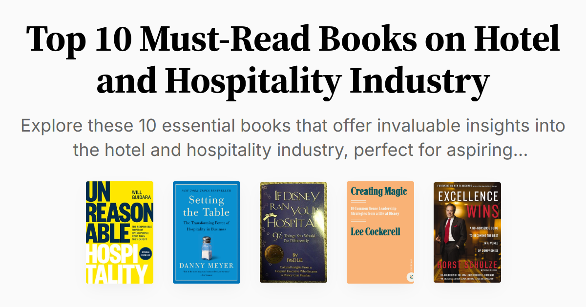 Top 10 Must-Read Books on Hotel and Hospitality Industry | Summary & Audio