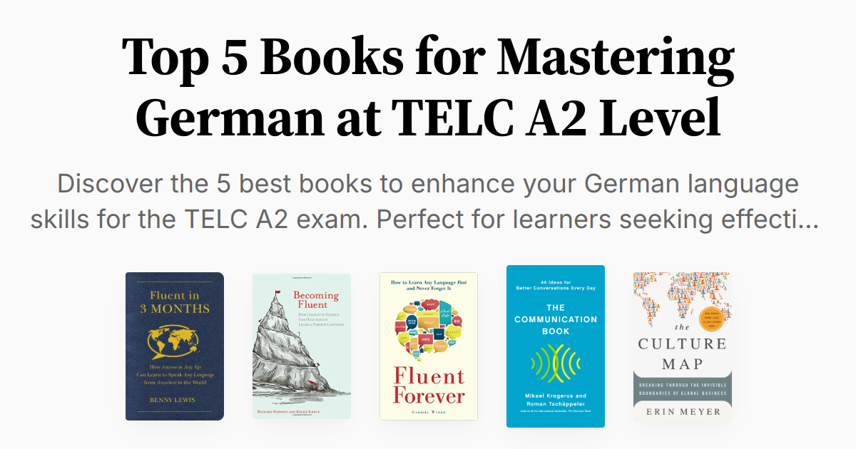 Top 5 Books for Mastering German at TELC A2 Level | Summary & Audio