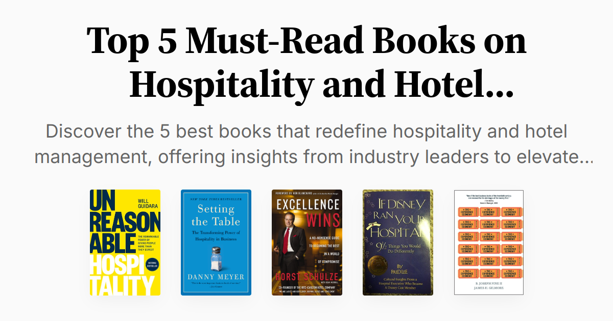 Top 5 Must-Read Books on Hospitality and Hotel Management | Summary & Audio