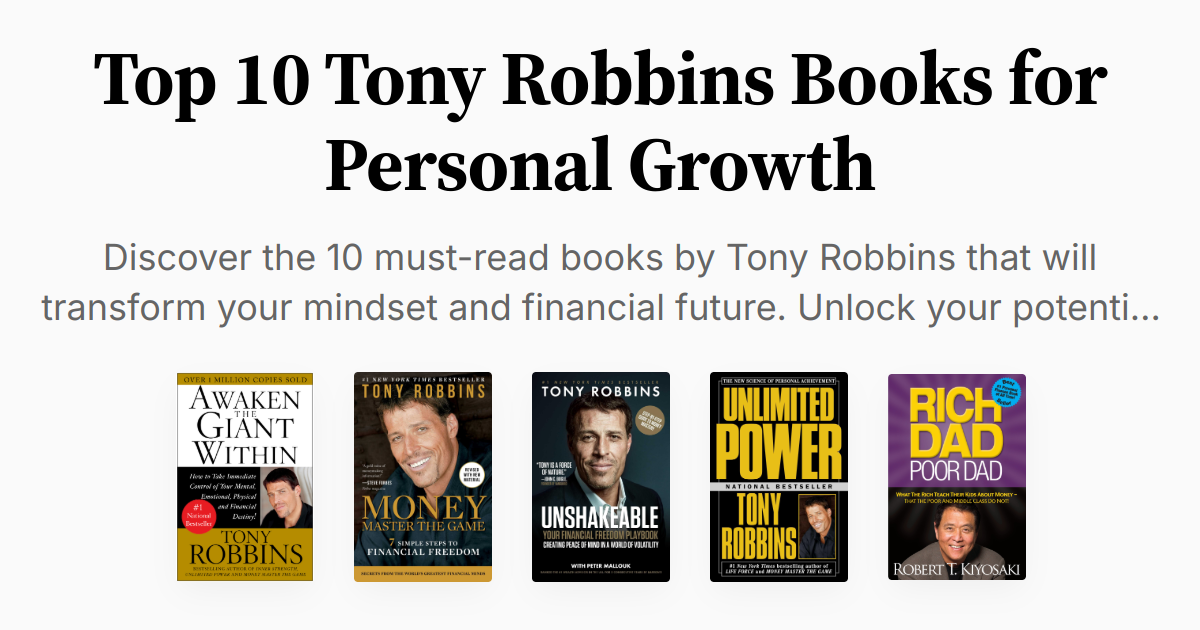 Top 10 Tony Robbins Books for Personal Growth | Summary & Audio