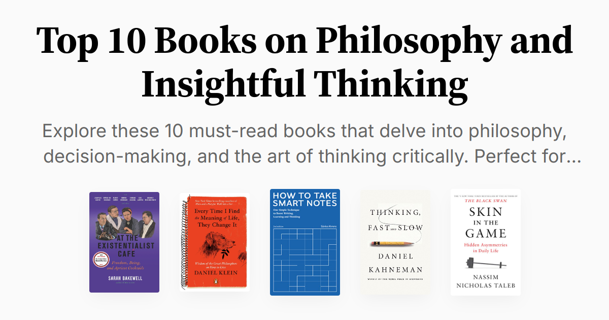 Top 10 Books on Philosophy and Insightful Thinking | Summary & Audio