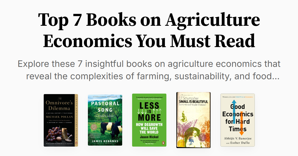 Top 7 Books on Agriculture Economics You Must Read | Summary & Audio