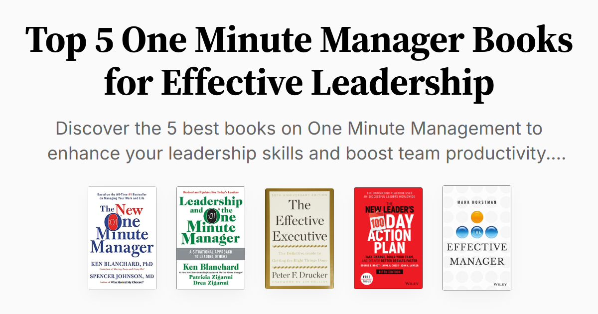 Top 5 One Minute Manager Books for Effective Leadership | Summary & Audio