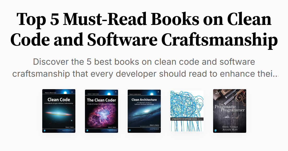 Top 5 Must-Read Books on Clean Code and Software Craftsmanship | Summary & Audio