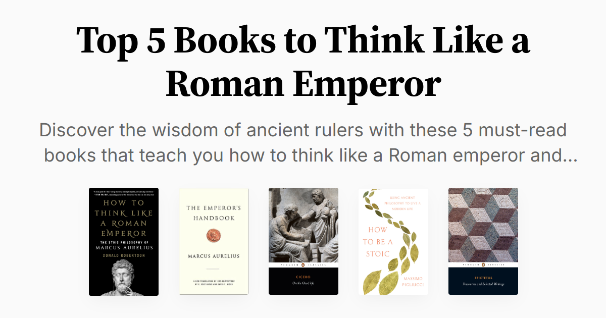 Top 5 Books to Think Like a Roman Emperor | Summary & Audio