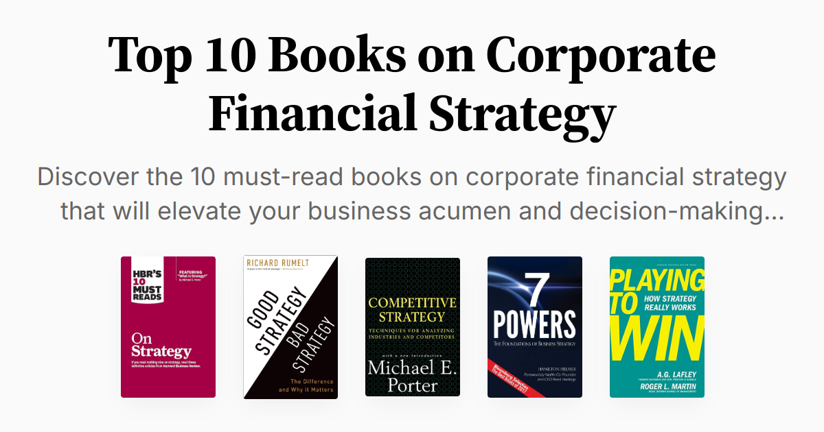 Top 10 Books on Corporate Financial Strategy | Summary & Audio