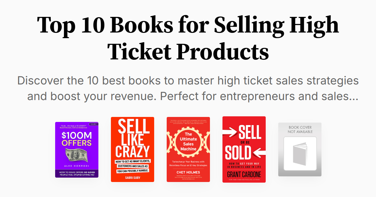 Top 10 Books for Selling High Ticket Products | Summary & Audio