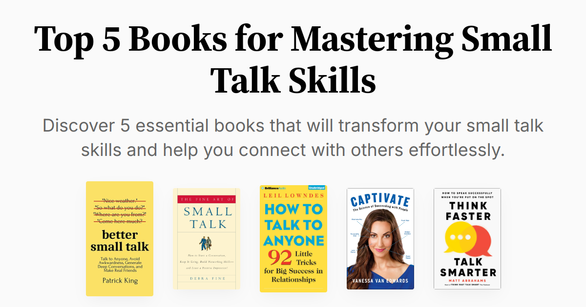 Top 5 Books for Mastering Small Talk Skills | Summaries & Audio