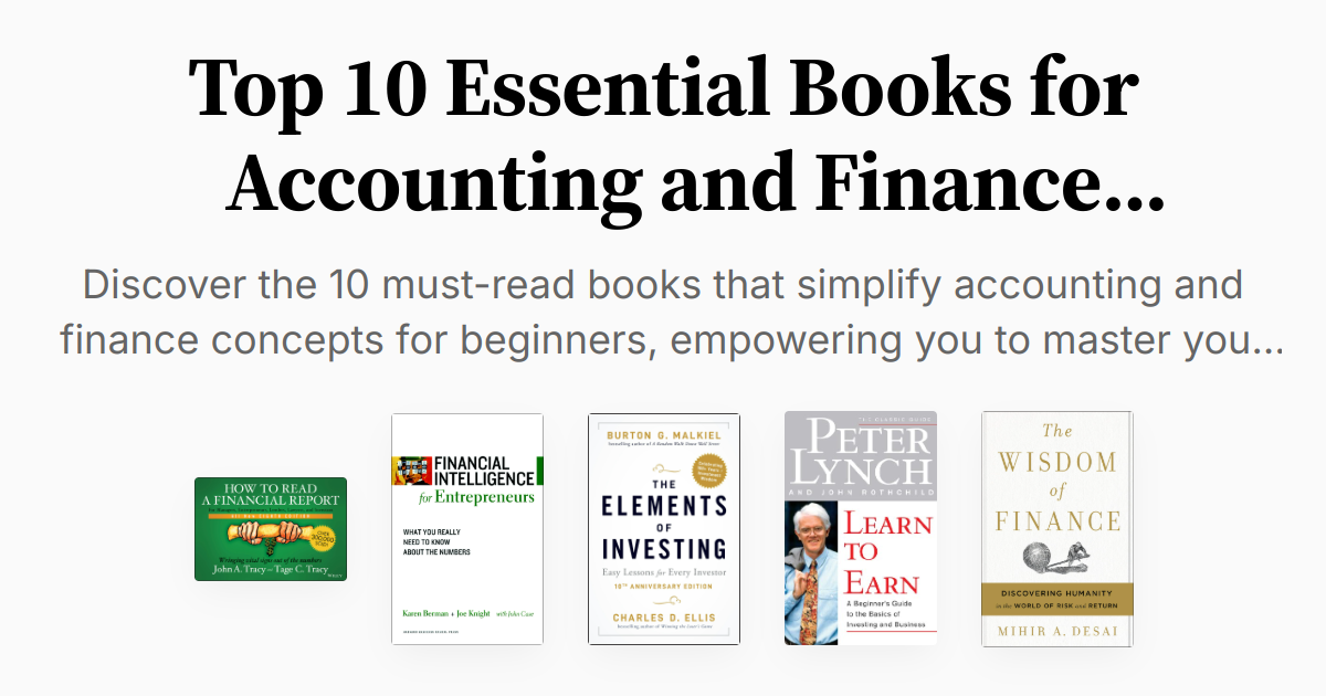 Top 10 Essential Books for Accounting and Finance Beginners | Summary ...