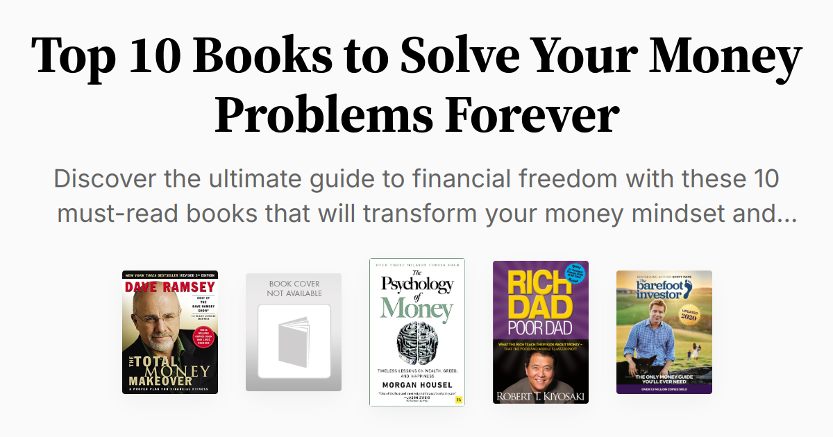 Top 10 Books to Solve Your Money Problems Forever | Summary & Audio