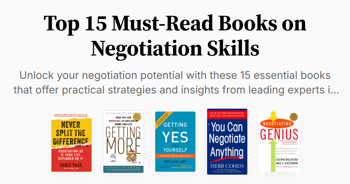 Top 15 Must-Read Books on Negotiation Skills | Summary & Audio
