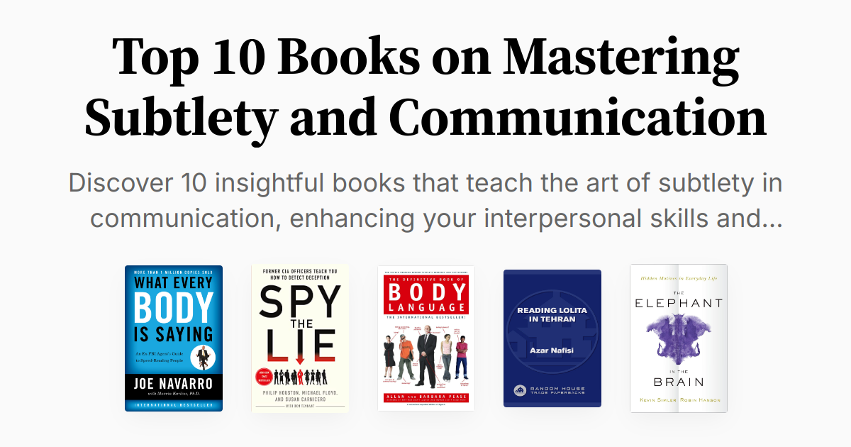 Top 10 Books on Mastering Subtlety and Communication | Summary & Audio