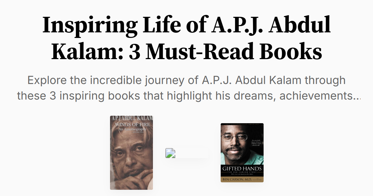 Inspiring Life of A.P.J. Abdul Kalam: 3 Must-Read Books | Summary & Audio