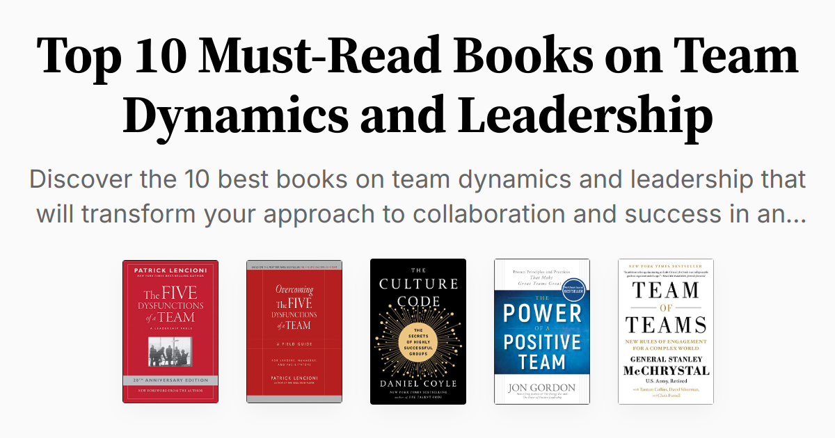 Top 10 Must-Read Books on Team Dynamics and Leadership | Summary & Audio